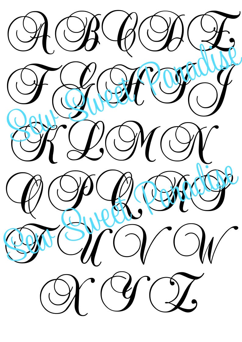Monogram SVG TTF Alphabet Fancy Script Monogram Font - Etsy
