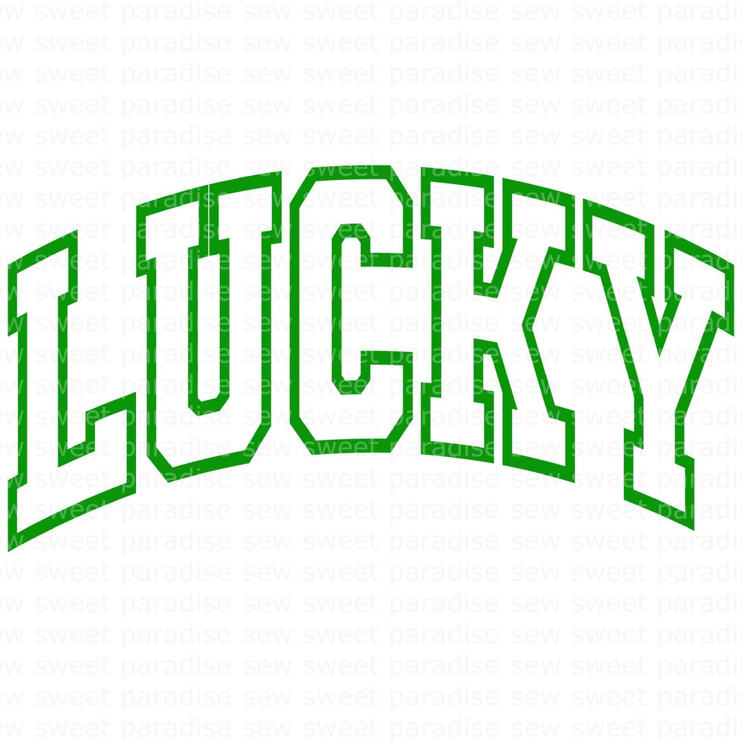 Lucky Outline SVG/PNG, St Patrick's Day, Instant Download, Cut File ...