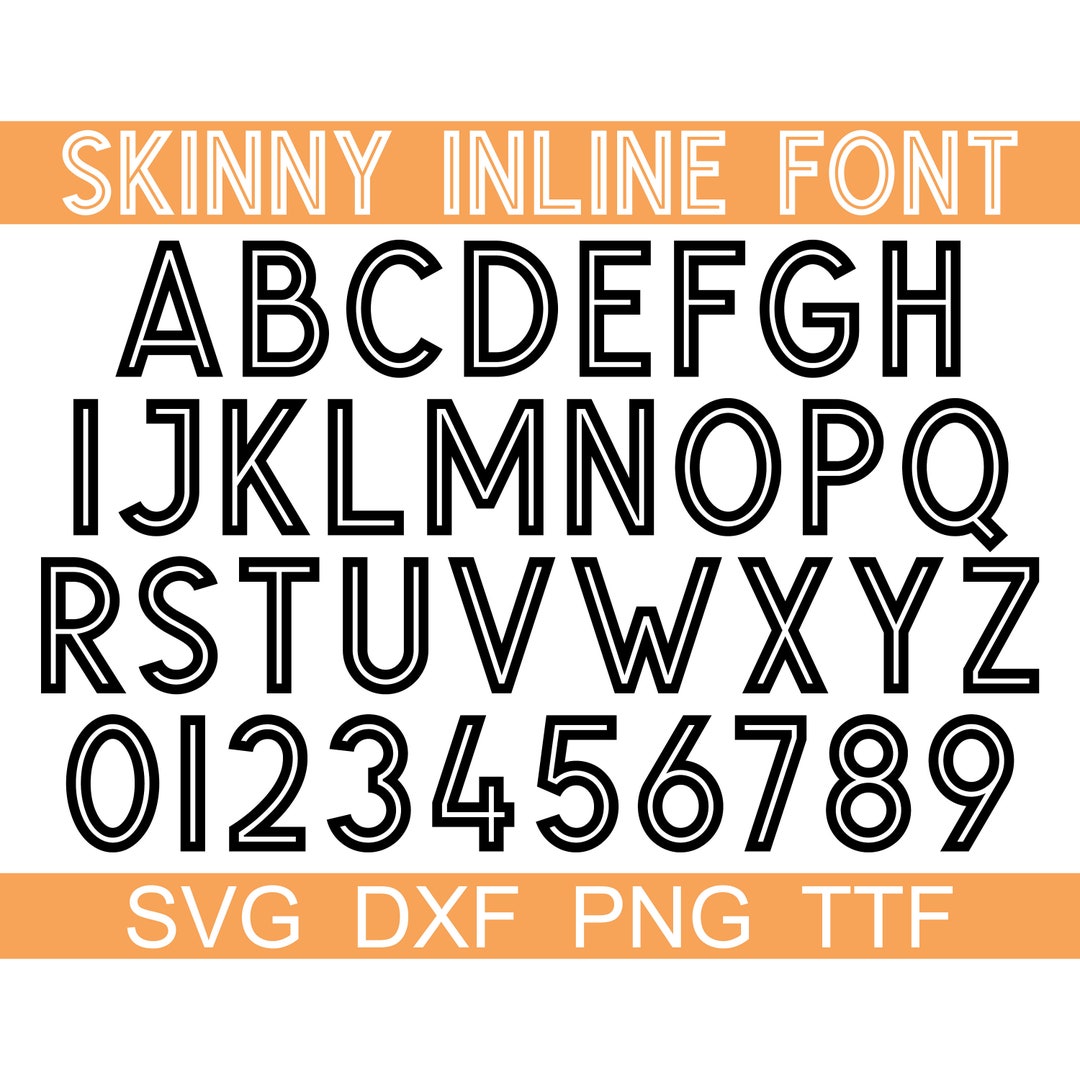 Skinny Inline Font SVG + TTF: Inline Alphabet, Schulschrift ...