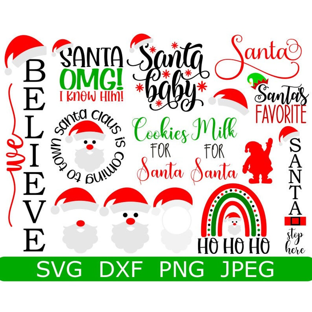 Santa SVG Bundle, Christmas SVG, Santa Porch Sign SVG, Believe, Digital ...