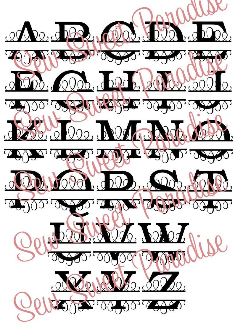 Split Monogram SVG/DXF/PNG Split Monogram Frame Alphabet - Etsy