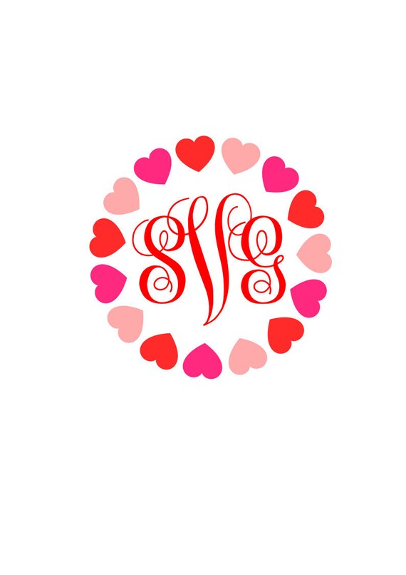 Heart SVG Monogram Frame Valentines Day SVG Love SVG | Etsy