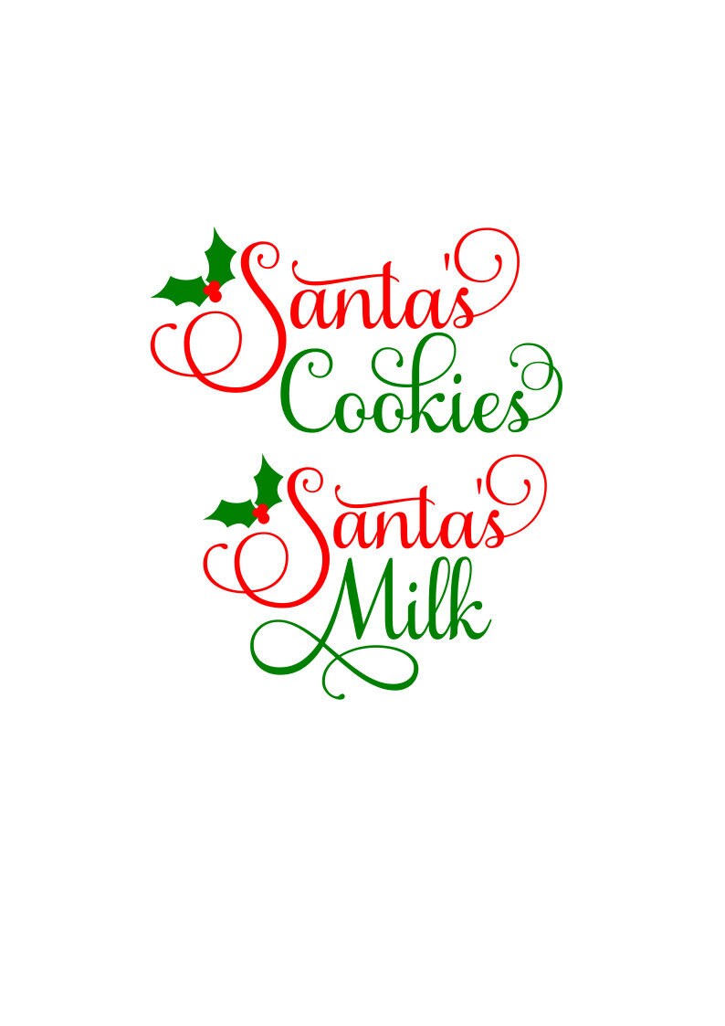 Santa's Milk/cookies SVG Christmas Eve SVG Santa SVG | Etsy