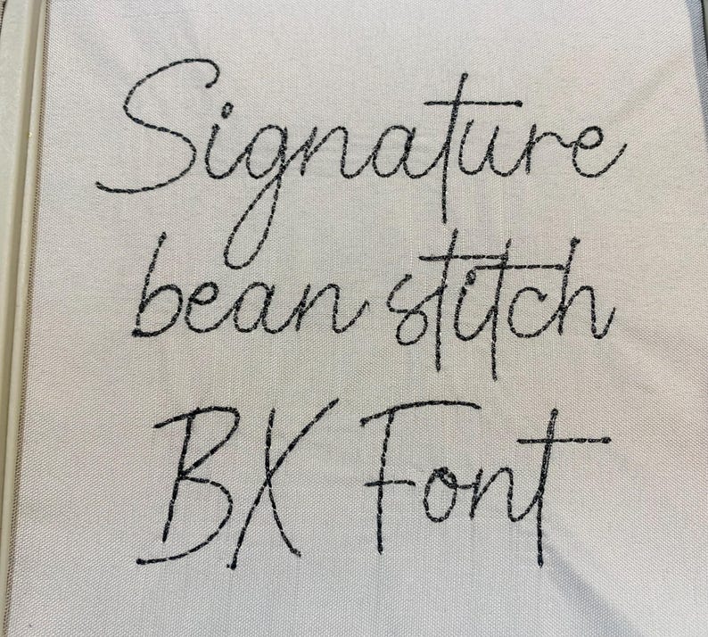 Cursive Bean Stitch Embroidery Font: Scalable BX .5-2.5 Inch, PES + 7 ...