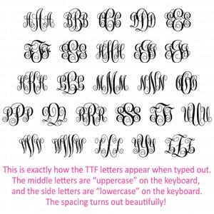 Monogram SVG Font Bundle + TTF: 6 Fonts, Monogram Alphabets (instant ...