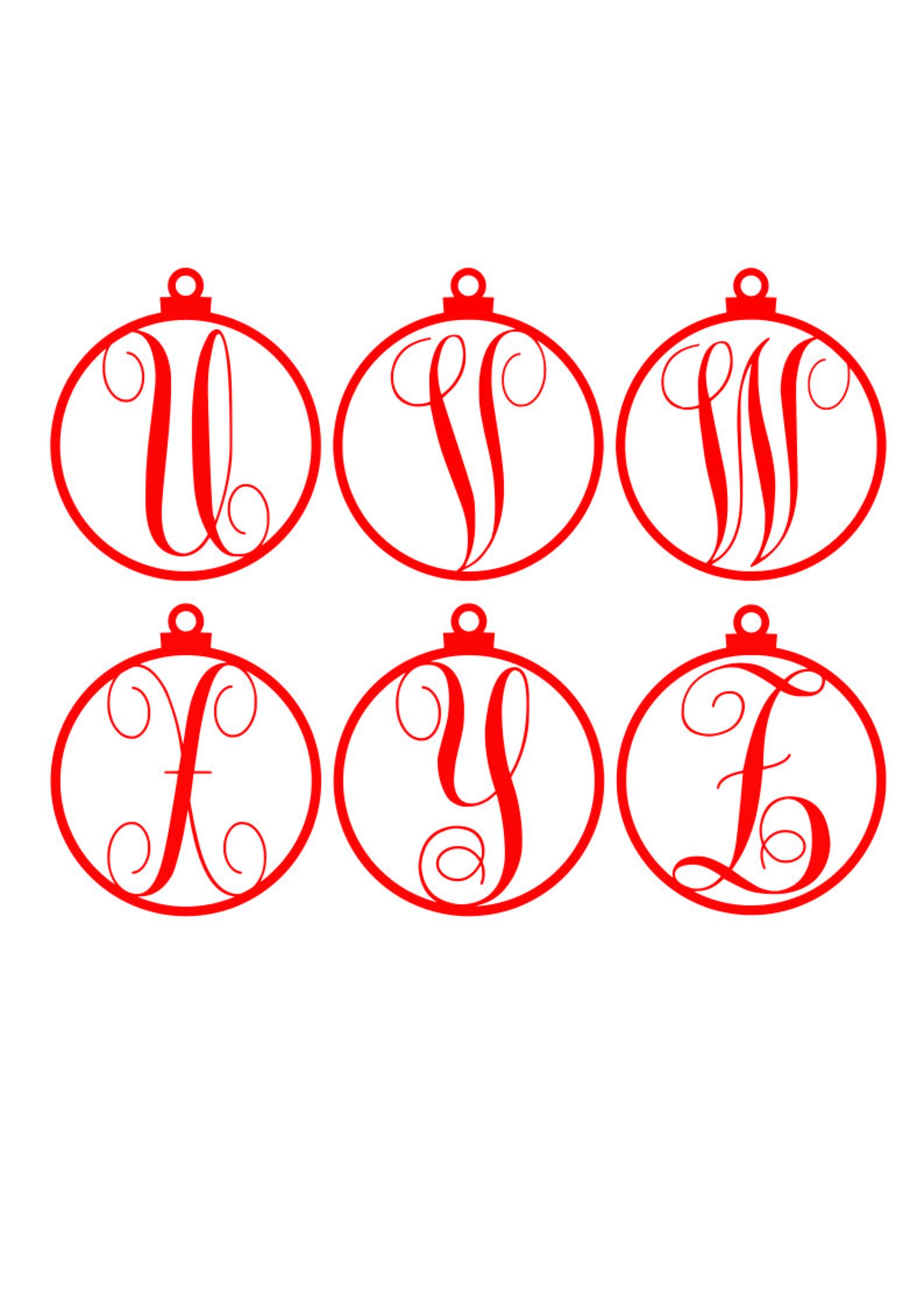Monogram SVG/DXF/PNG Alphabet Christmas Ornament Letters - Etsy