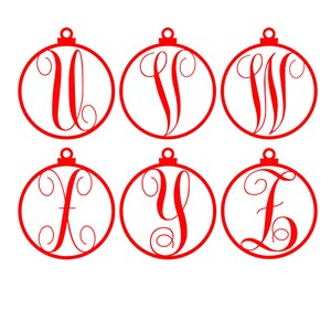 Monogram SVG/DXF/PNG Alphabet Christmas Ornament Letters - Etsy