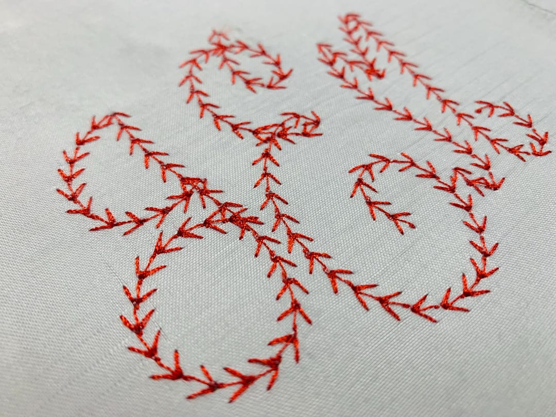 Baseball Stitches Embroidery Monogram Font, MACHINE EMBROIDERY, Light ...