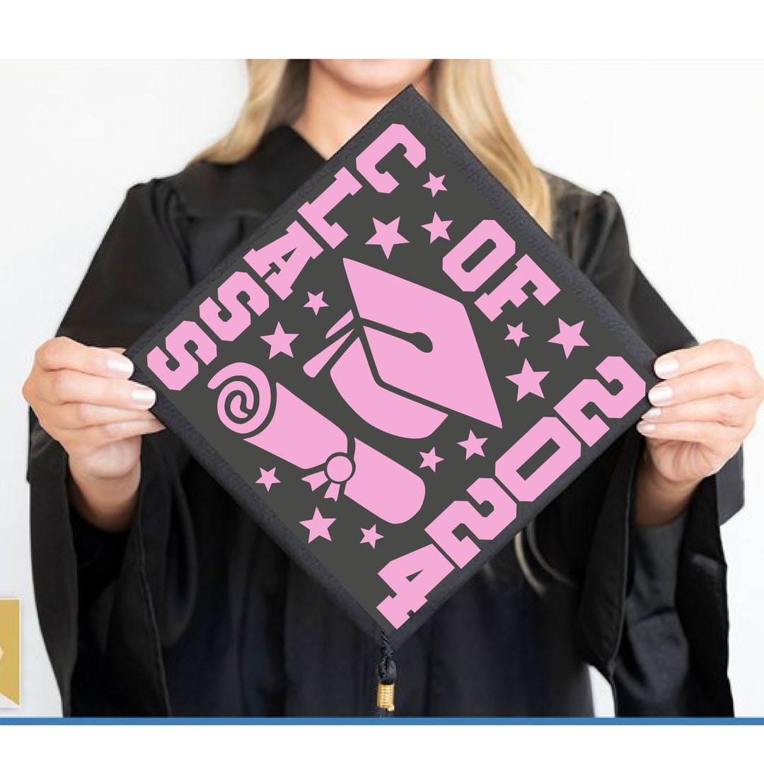 Clase de 2024 SVG, PNG, Pink Grad Cap 2024 PNG, Graduación, Descarga ...