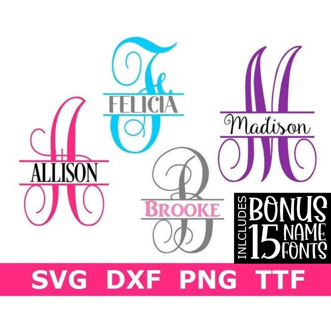 Split Monogram SVG TTF Split Alphabet Monogram Font 15 - Etsy Ireland