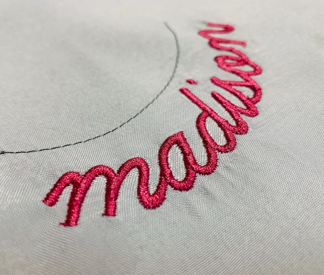 Satin Stitch Cursive Embroidery Font: Scalable BX 1.25-2.8 Inch ...