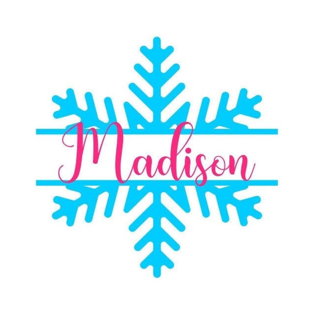 Snowflake Name Frame SVG Snowflake SVG Christmas SVG - Etsy