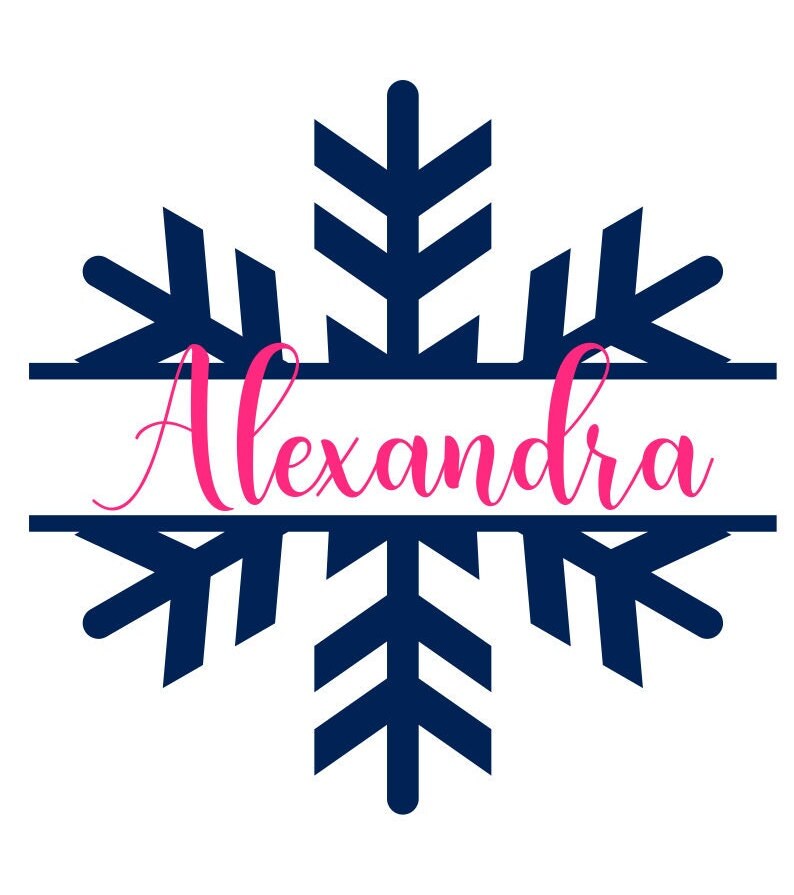 Snowflake Name Frame SVG Christmas SVG Winter SVG Digital - Etsy