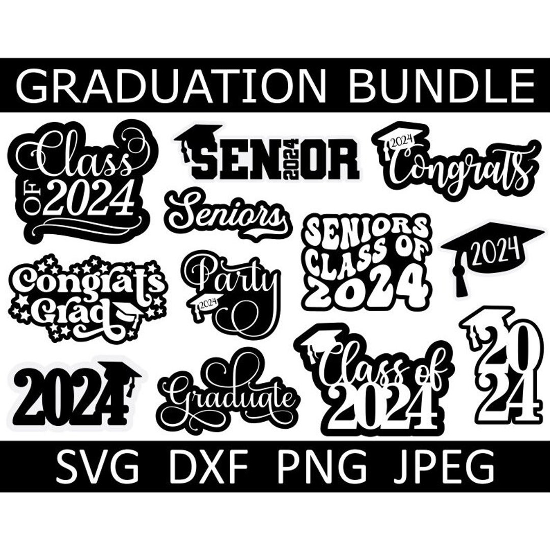Graduation SVG Bundle, Graduation Stickers, Cake Topper, Digital ...
