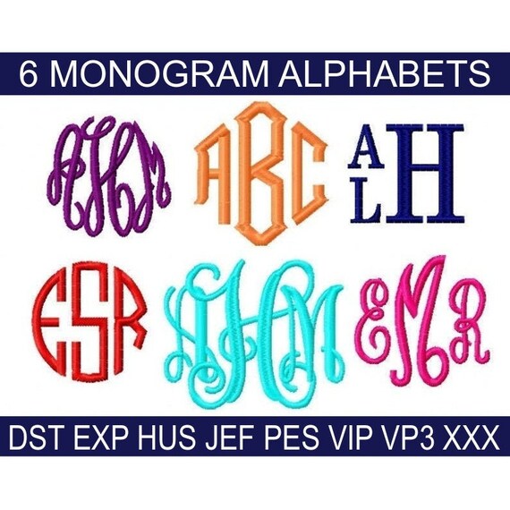 Embroidery Monogram Fonts