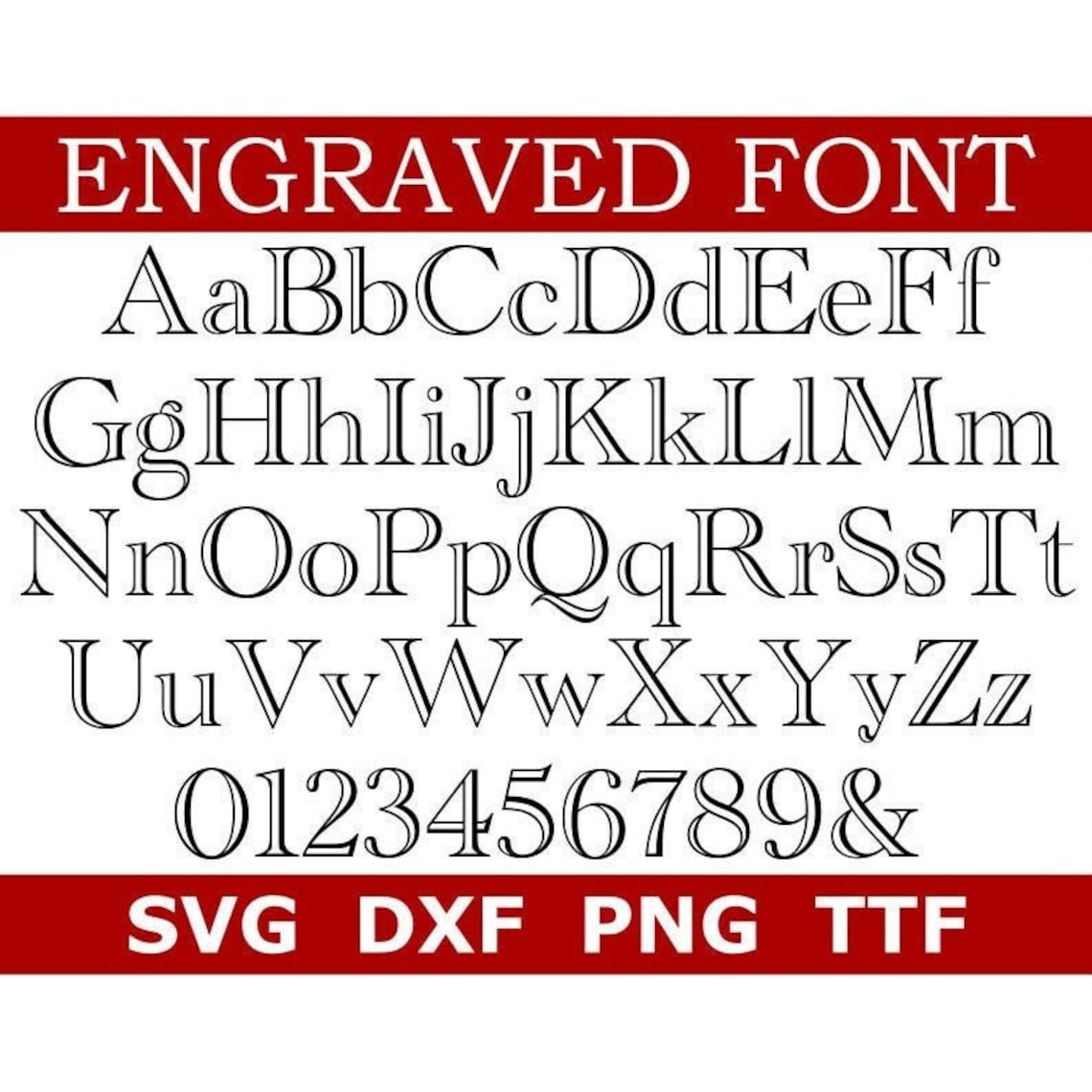 Engraved Font SVG TTF Fancy Engraved Alphabet Formal Font - Etsy