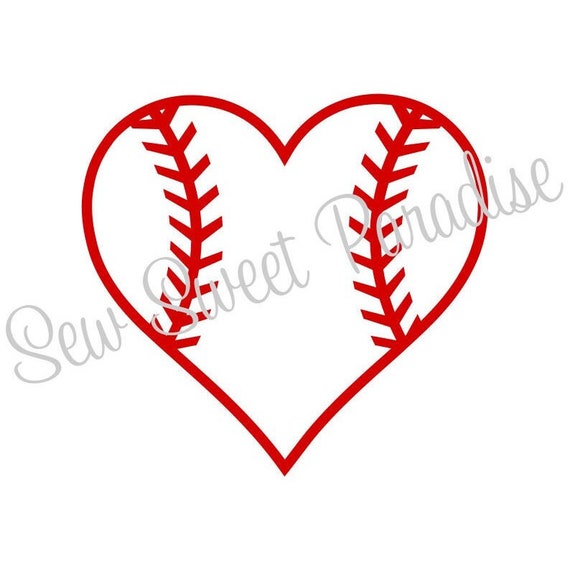 Baseball Heart Outline SVG Softball Heart Outline SVG - Etsy Canada