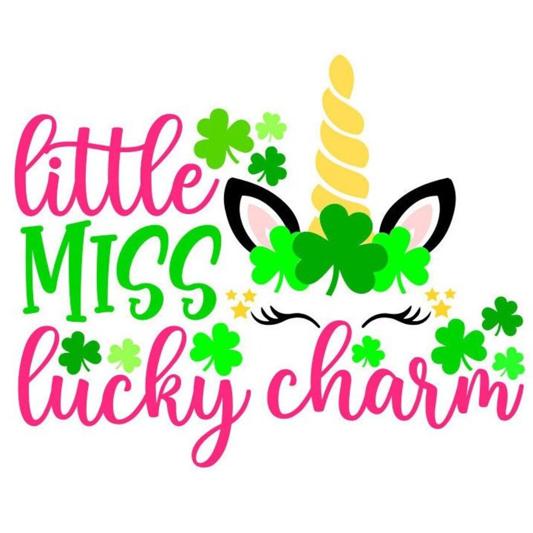 St Patricks Day Unicorn SVG, Little Miss Lucky Charm SVG, Digital ...