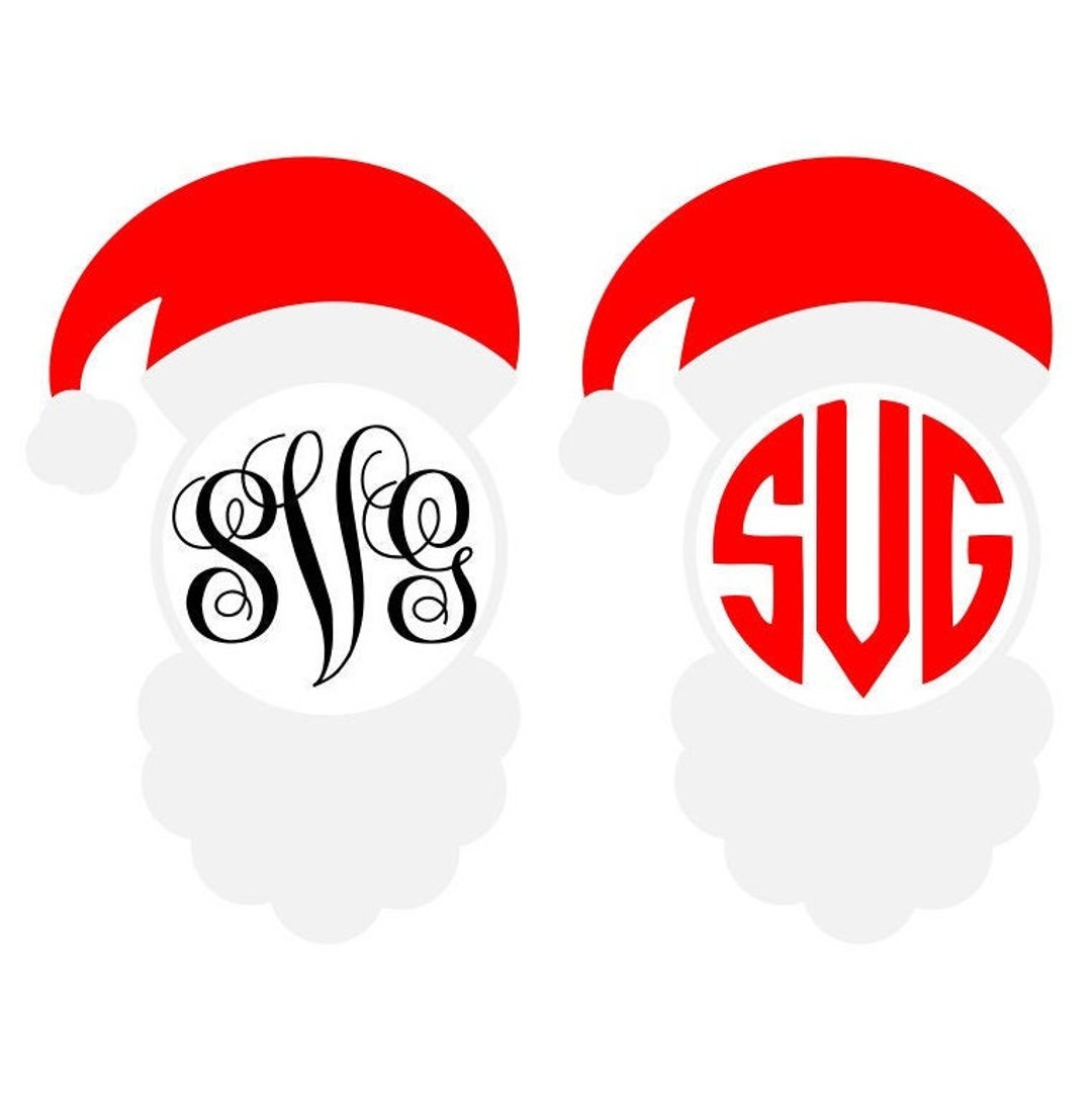 Santa Claus Frame SVG, Christmas Monogram Frame SVG, Digital Download ...