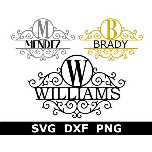 Split Regal Alphabet SVG DXF Vector Files Monogram Font - Etsy