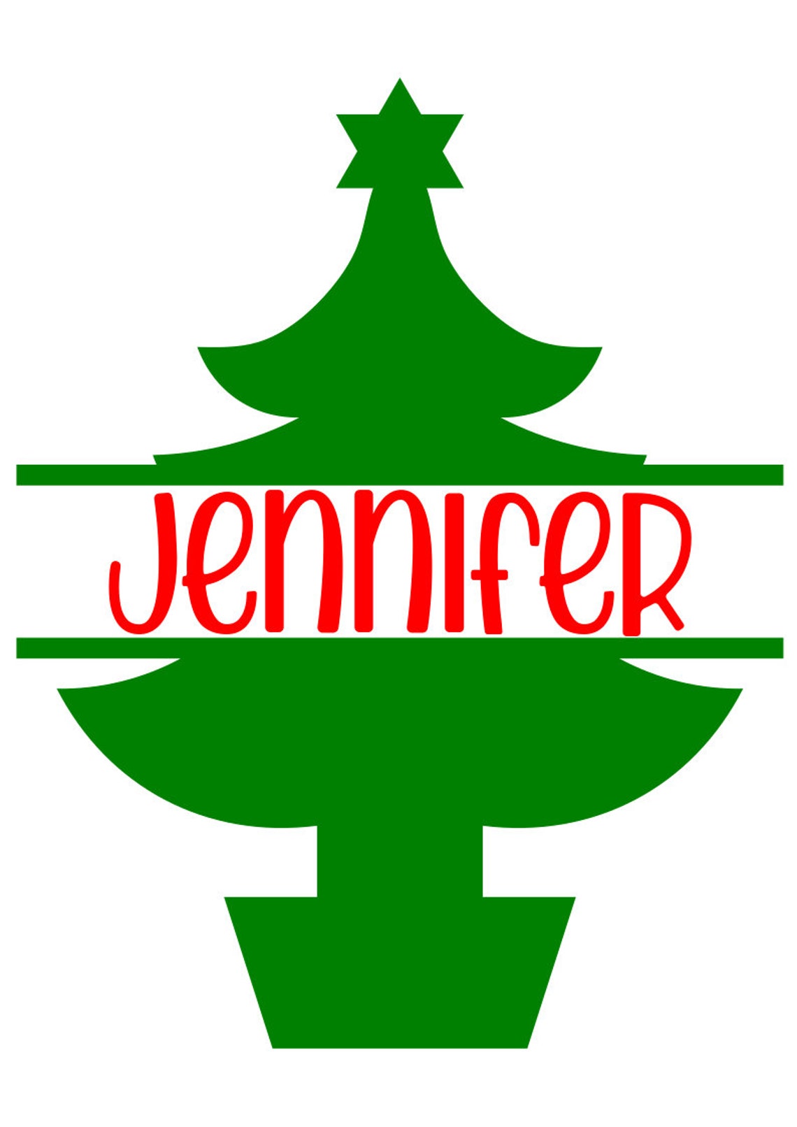 Christmas Tree Name Frame SVG Christmas Name Frame SVG | Etsy