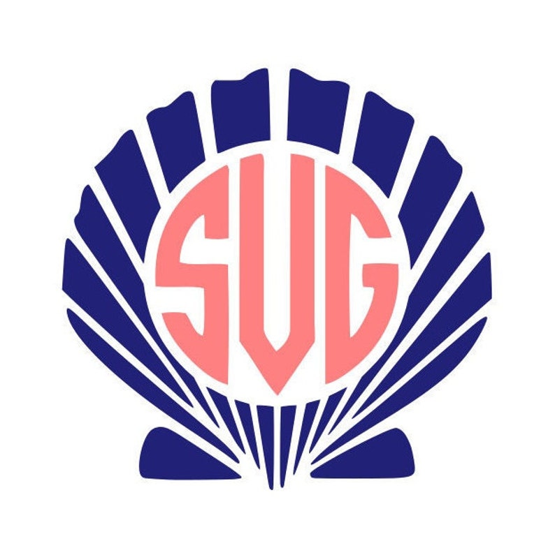 Seashell SVG Sea Shell Monogram Frame SVG Beach SVG Digital - Etsy