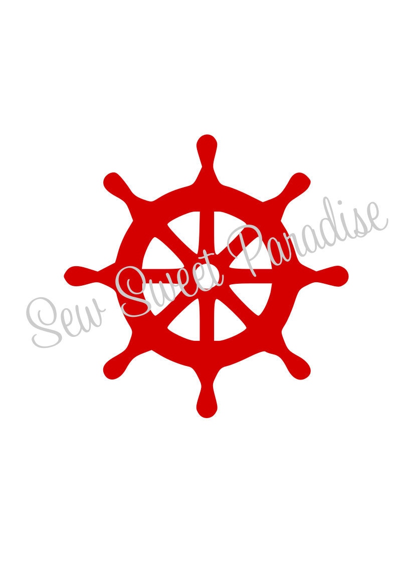 Red Ship Wheel Clip Art