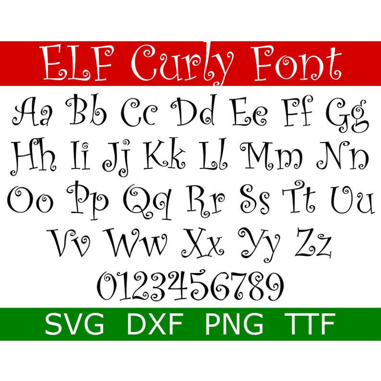Curly Font SVG TTF Curl Letters Curly Cue Font Elf Font - Etsy Israel