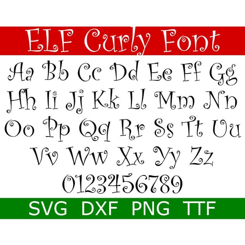 Christmas Curly Font Svg - Etsy