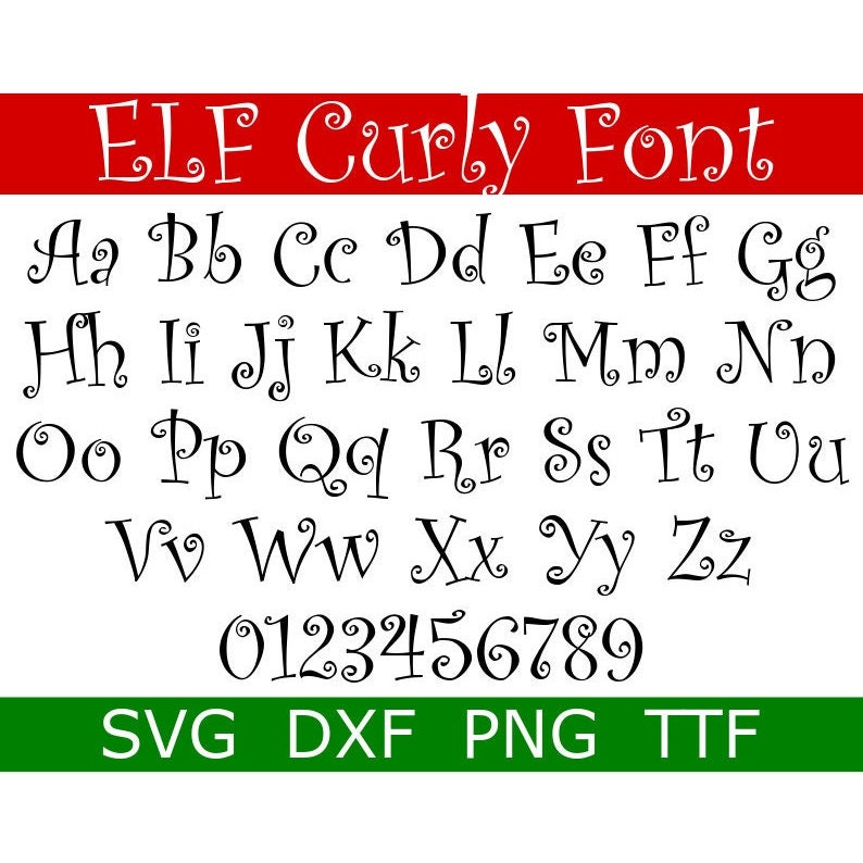 Curly Font SVG TTF Curl Letters Curly Cue Font Elf Font - Etsy Israel