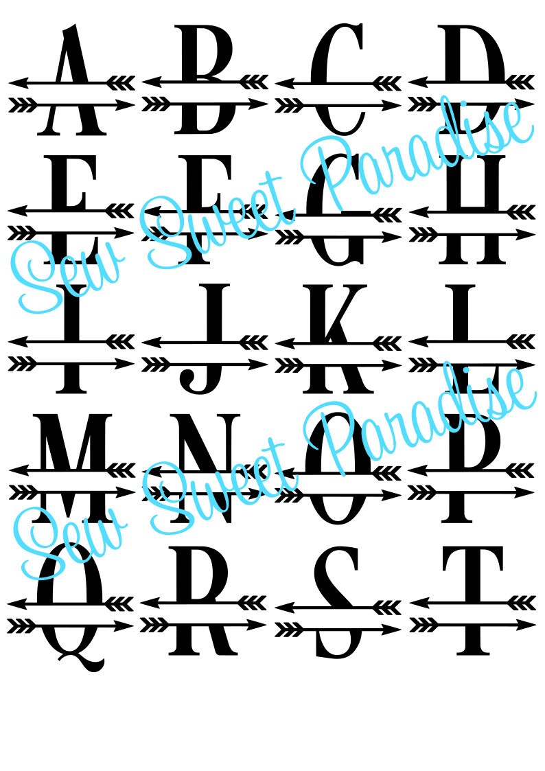 Split Monogram SVG/DXF/PNG Split Arrows Frame Alphabet - Etsy