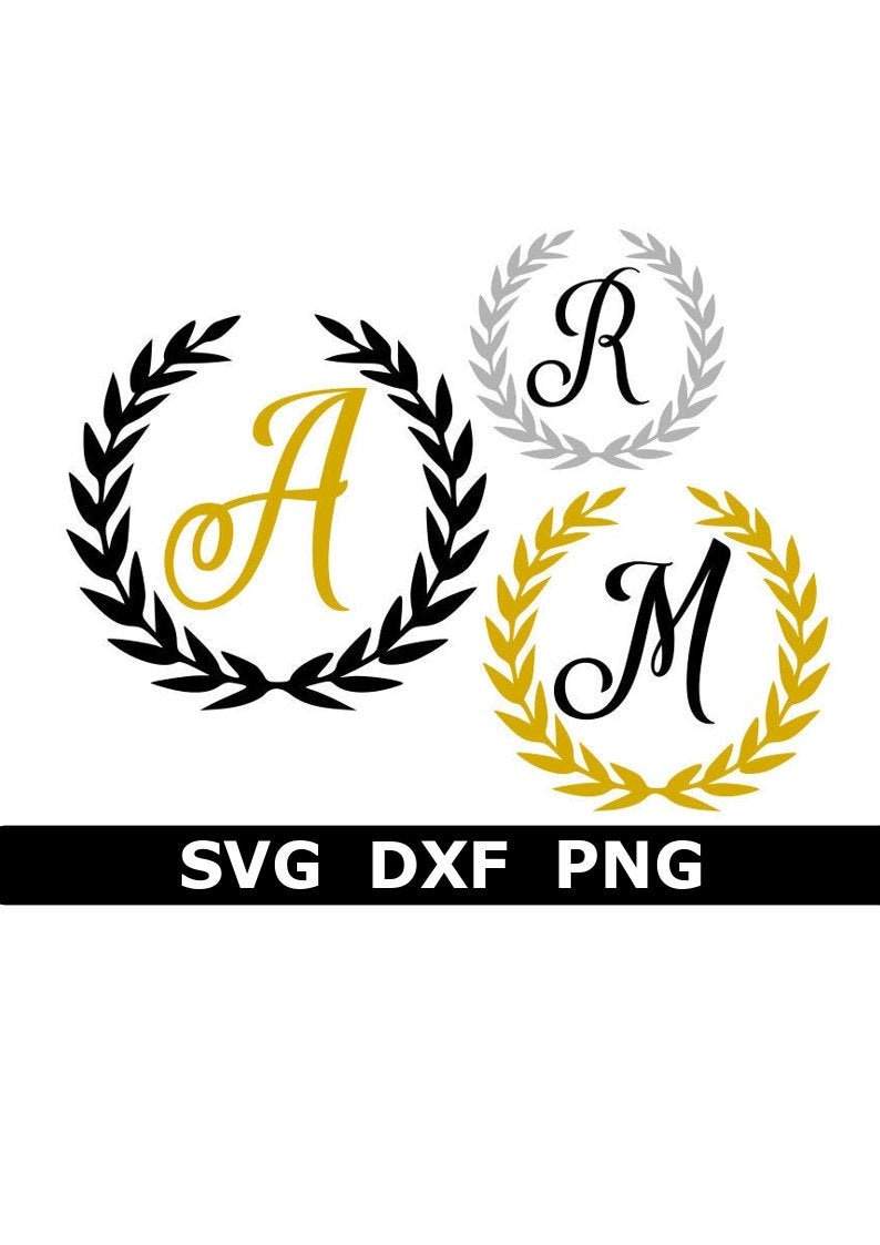 Digital Prints Prints Split Fancy Laurel Alphabet Cricut font Engraved ...