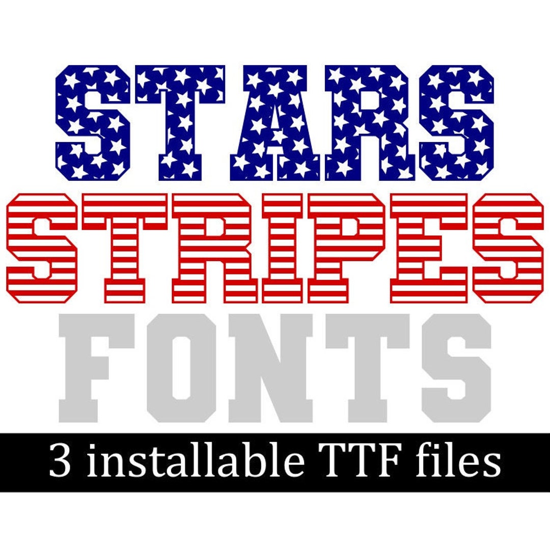 Stars & Stripes Varsity Font: 3 Patriotic TTF Fonts (digital Download ...
