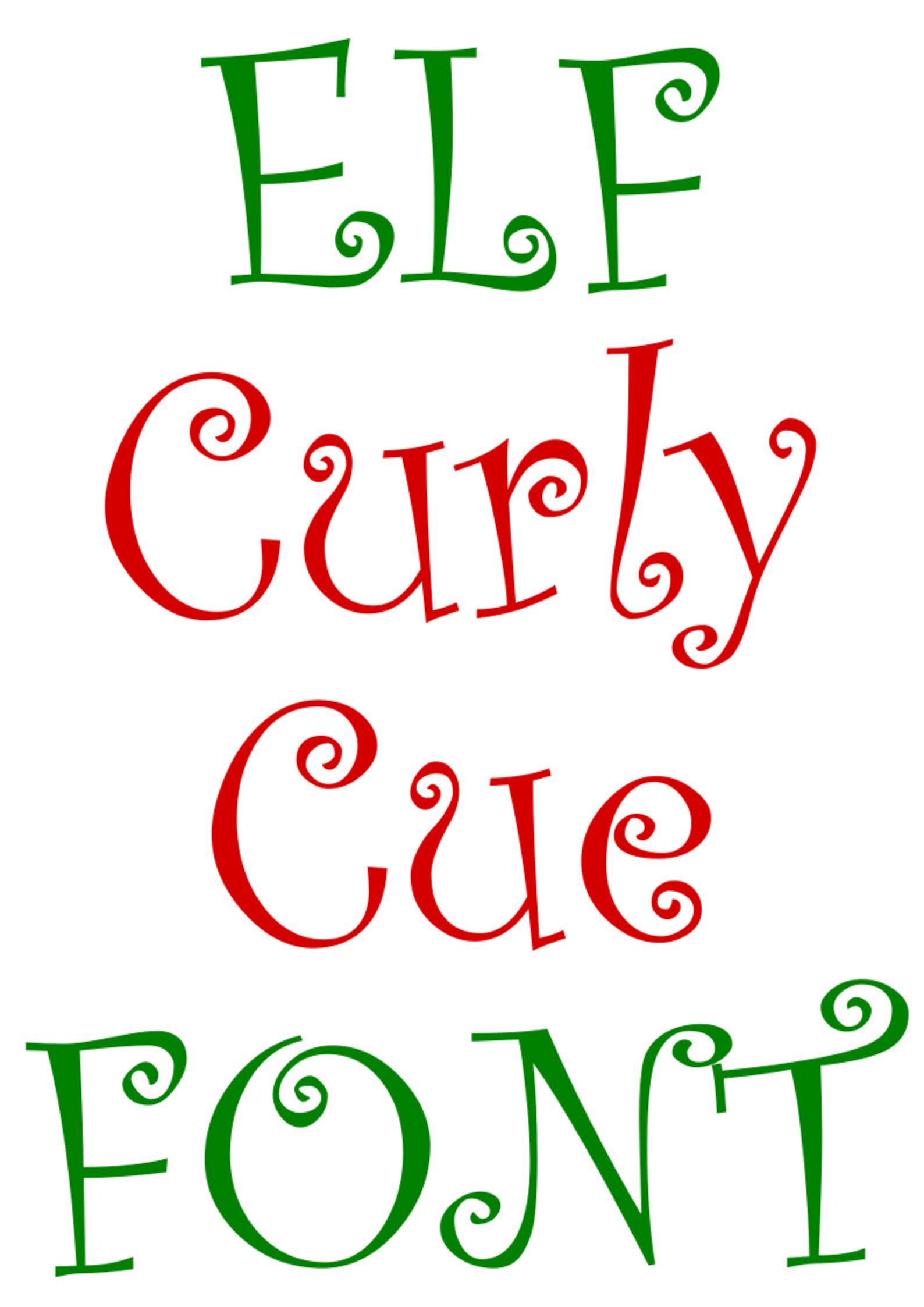 Curly Font SVG + TTF: Curly, Elf, Christmas Font, Cute Holiday Font ...