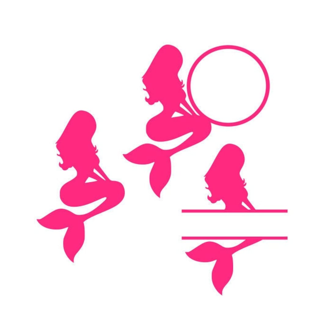 Mermaid SVG Mermaid Monogram SVG Split Name Frame SVG - Etsy