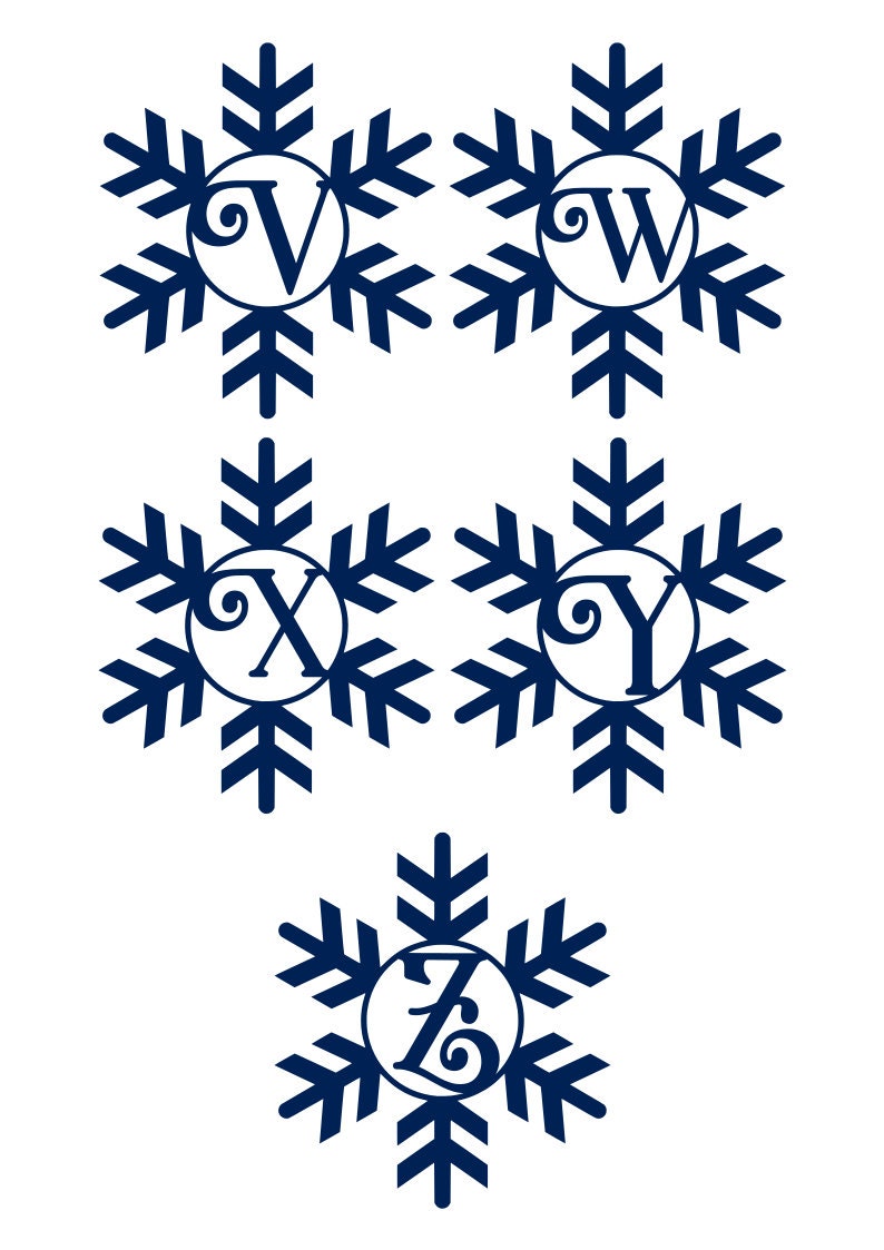 Monogram SVG/DXF/PNG Alphabet Snowflake Letters Digital | Etsy
