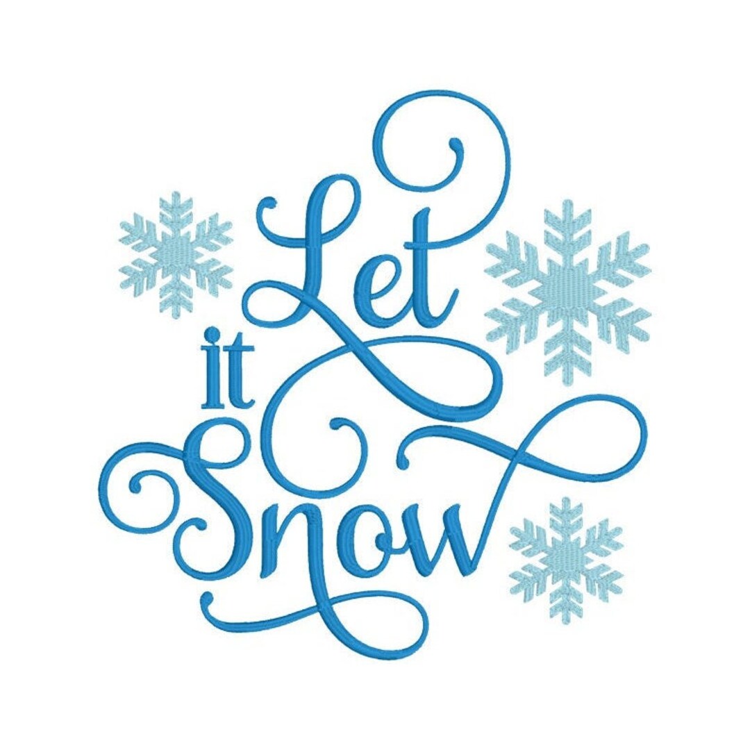 Let It Snow Embroidery Design, MACHINE EMBROIDERY, Winter Embroidery ...