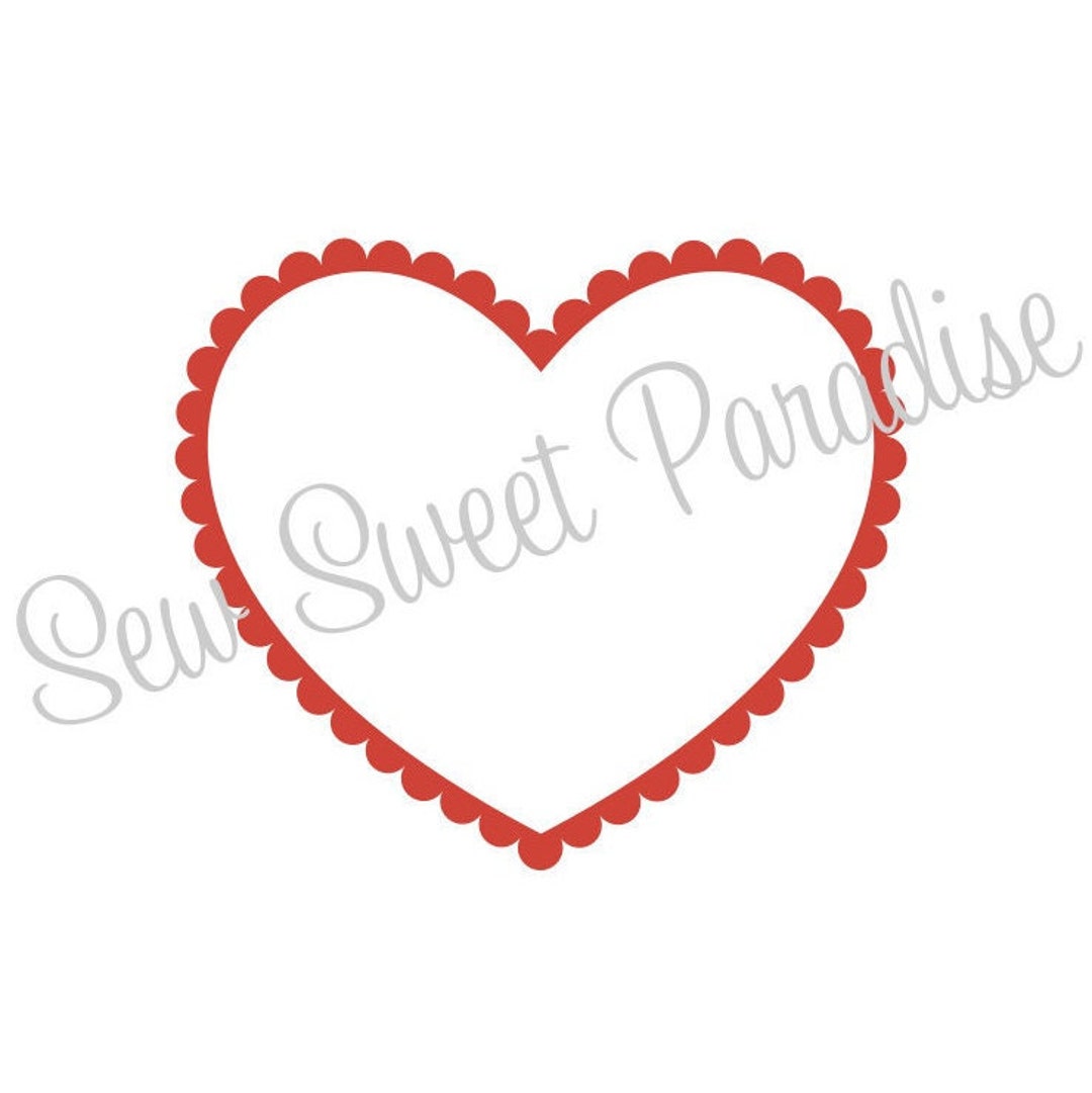 Clearance Scalloped Heart Outline SVG/PNG, Valentines Day SVG, Digital ...
