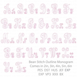 Embroidery Monogram Font Bundle: 6 Scalable BX Fonts, PES + 7 Formats ...