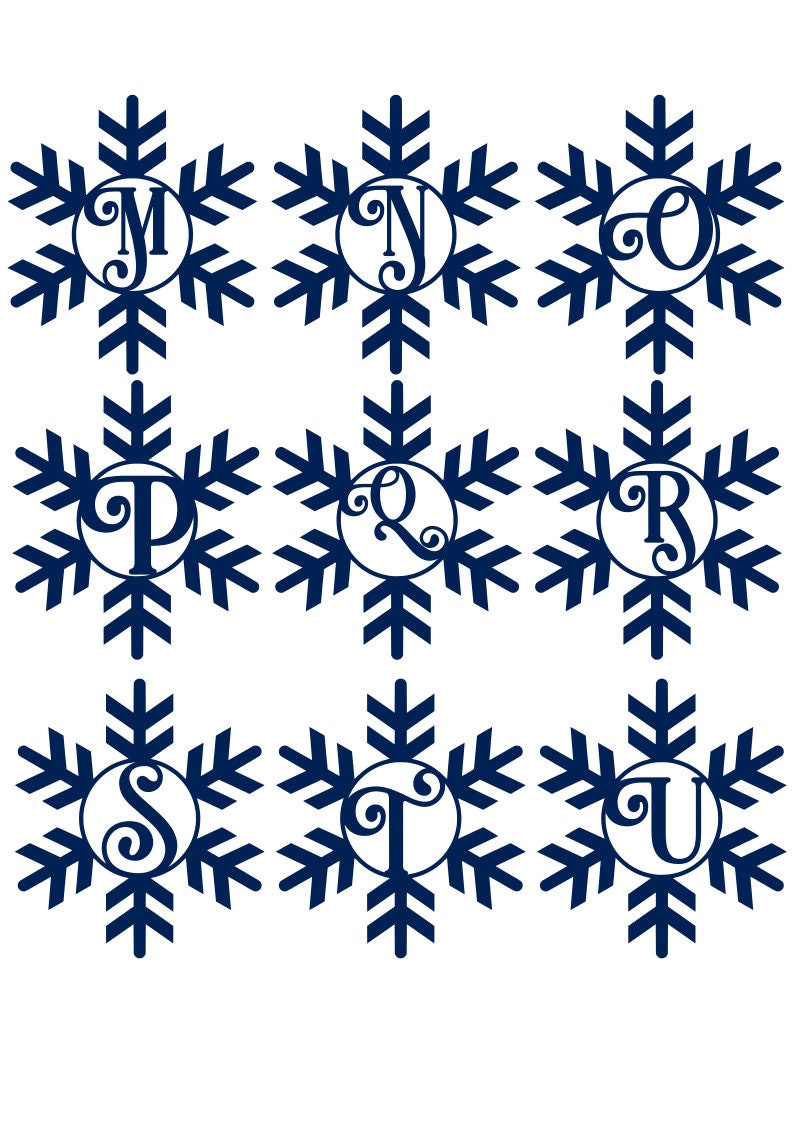 Monogram SVG/DXF/PNG Alphabet Snowflake Letters Alphabet - Etsy