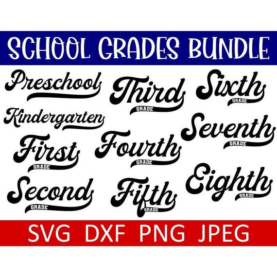 Back to School SVG Bundle School Grades SVG Digital - Etsy