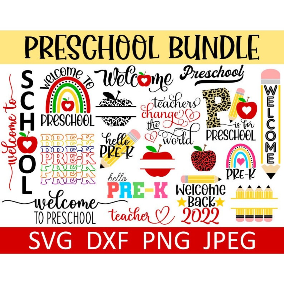 Preschool SVG Bundle Pre-k SVG Bundle Teacher Signs SVG - Etsy