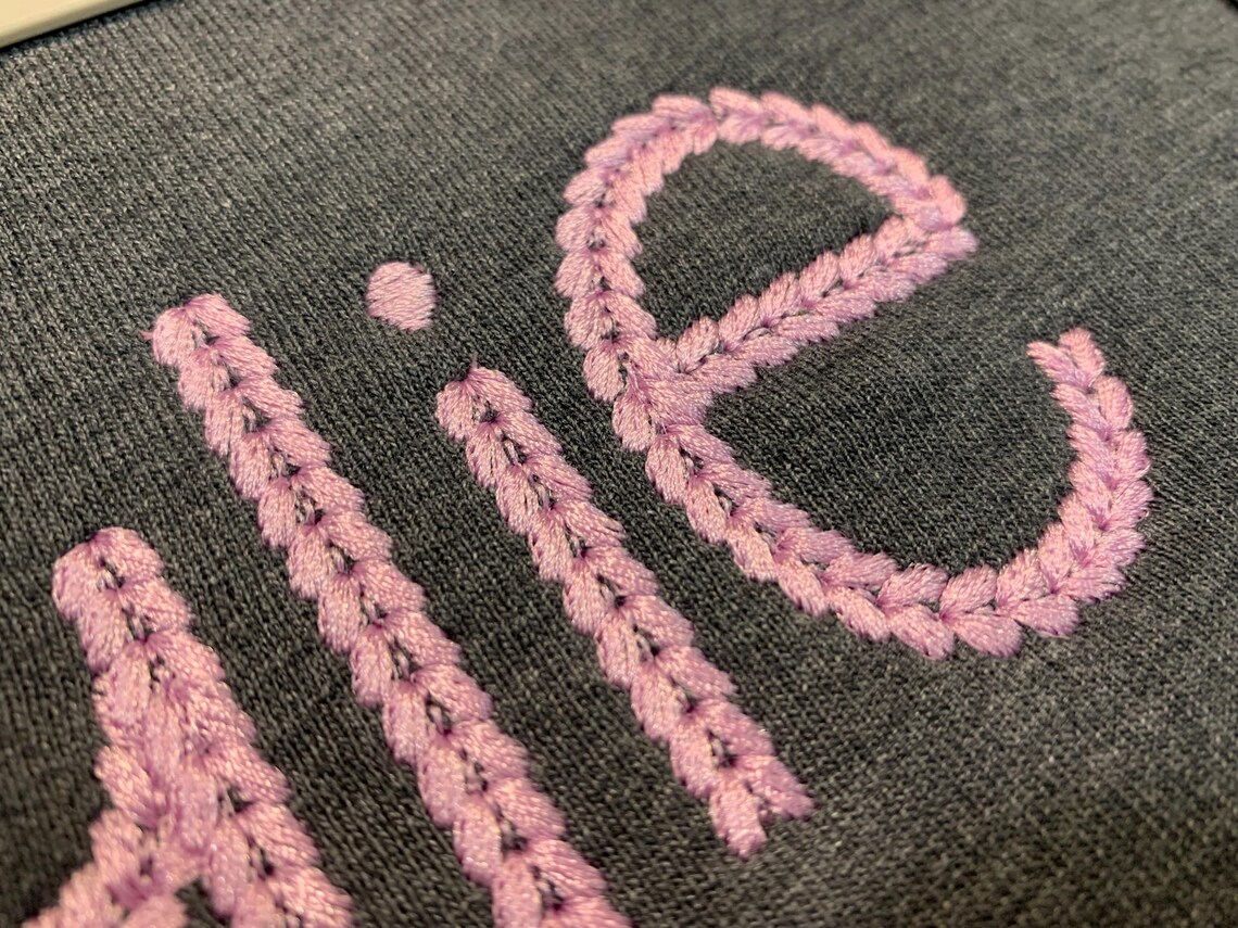 Chain Stitch BX Machine Embroidery Font: Dense Satin Stitch BX Font 2.0 ...
