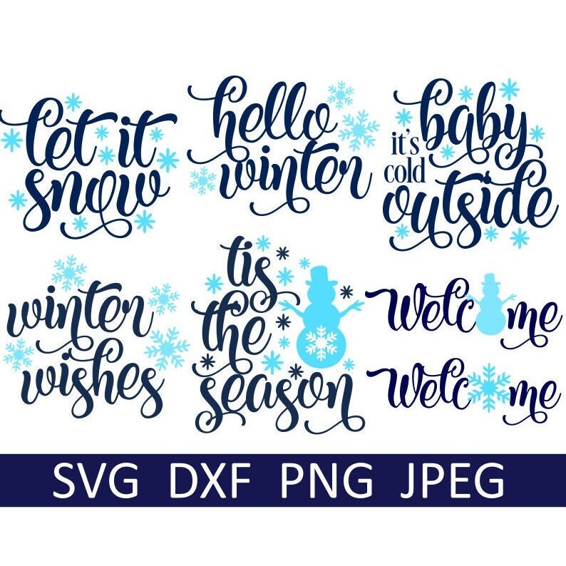 Winter SVG Bundle Let It Snow SVG Baby It's Cold - Etsy