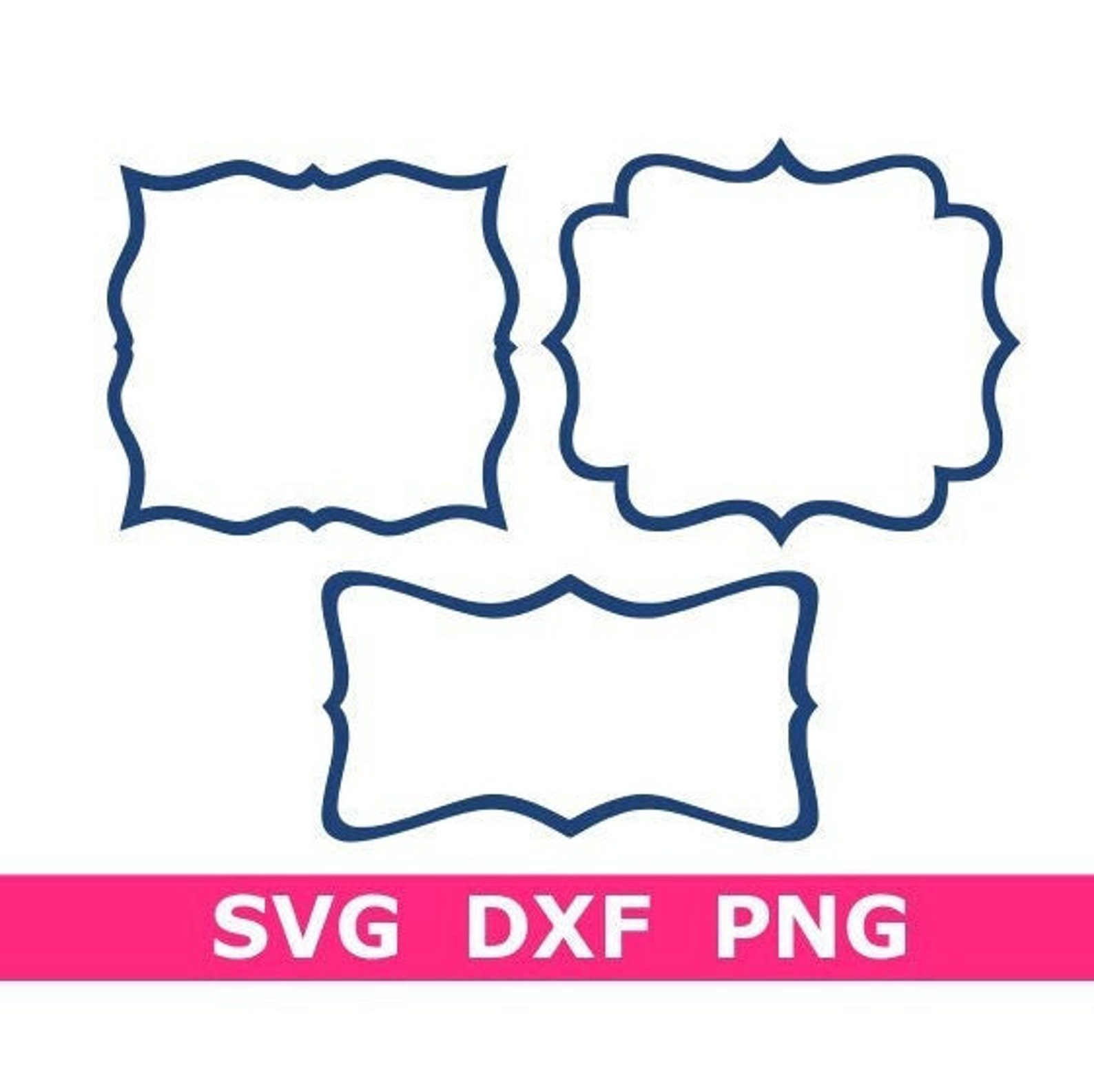 Monogram Frame SVG 3 Monogram Frames SVG Scalloped Frames - Etsy