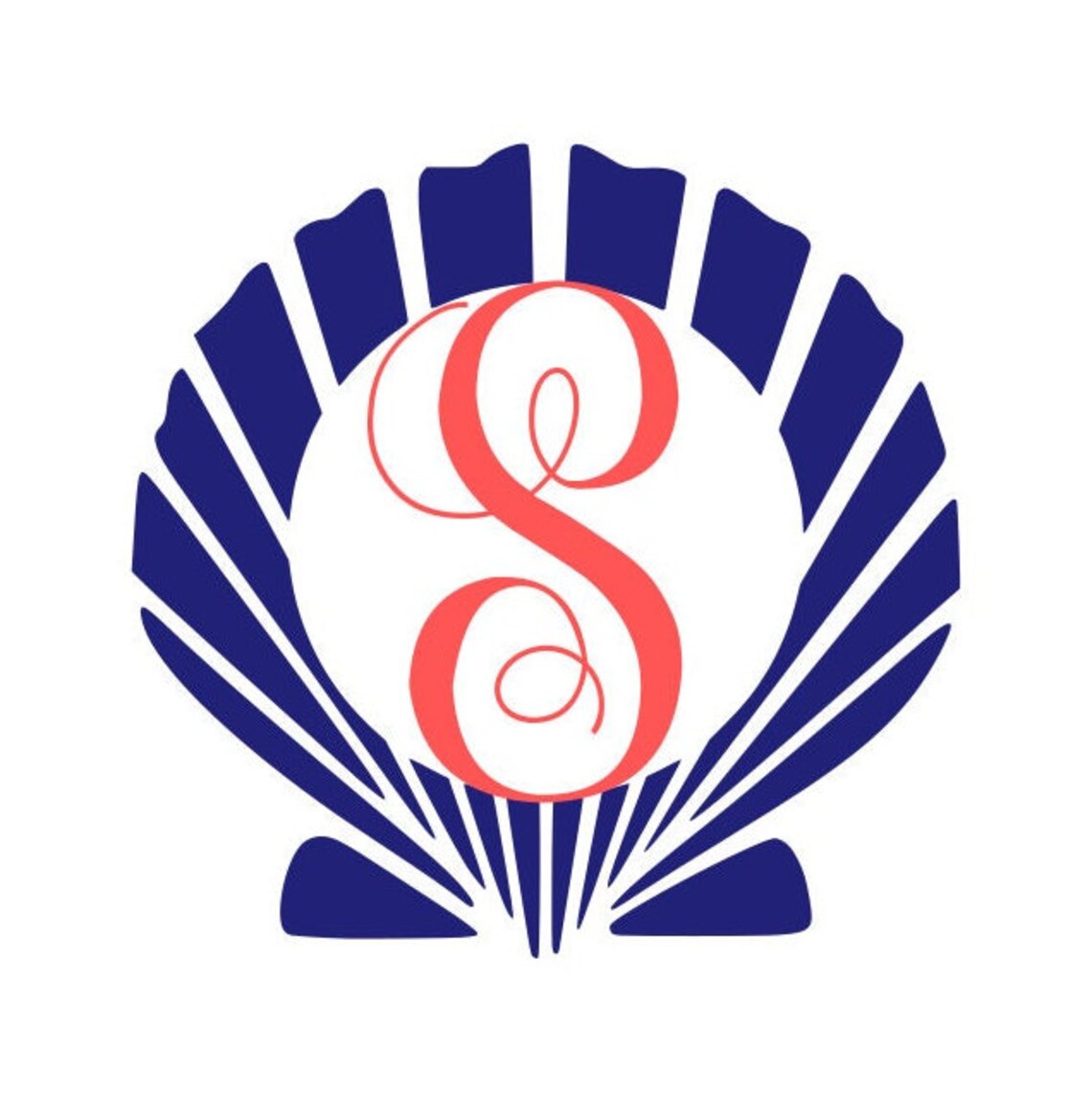 Seashell SVG Sea Shell Monogram Frame SVG Beach SVG Digital - Etsy