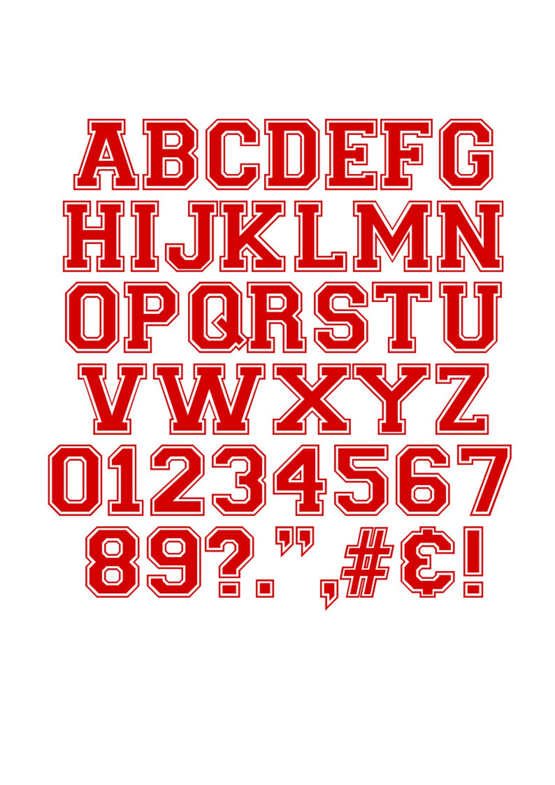 Varsity Block Font SVG/PNG/TTF Alphabet Letters Numbers | Etsy