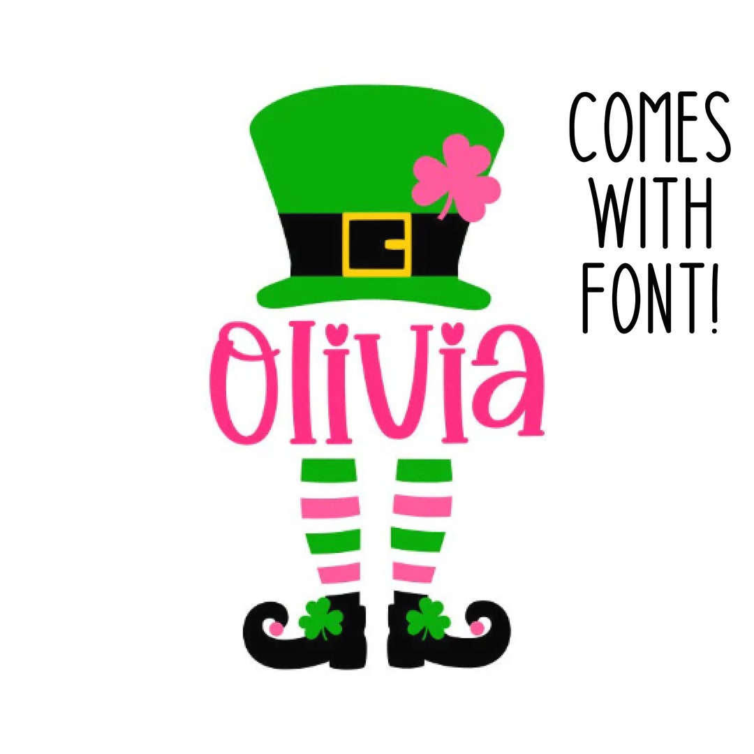 Leprechaun Girl SVG Split Name Frame SVG OTF Name Font - Etsy Canada