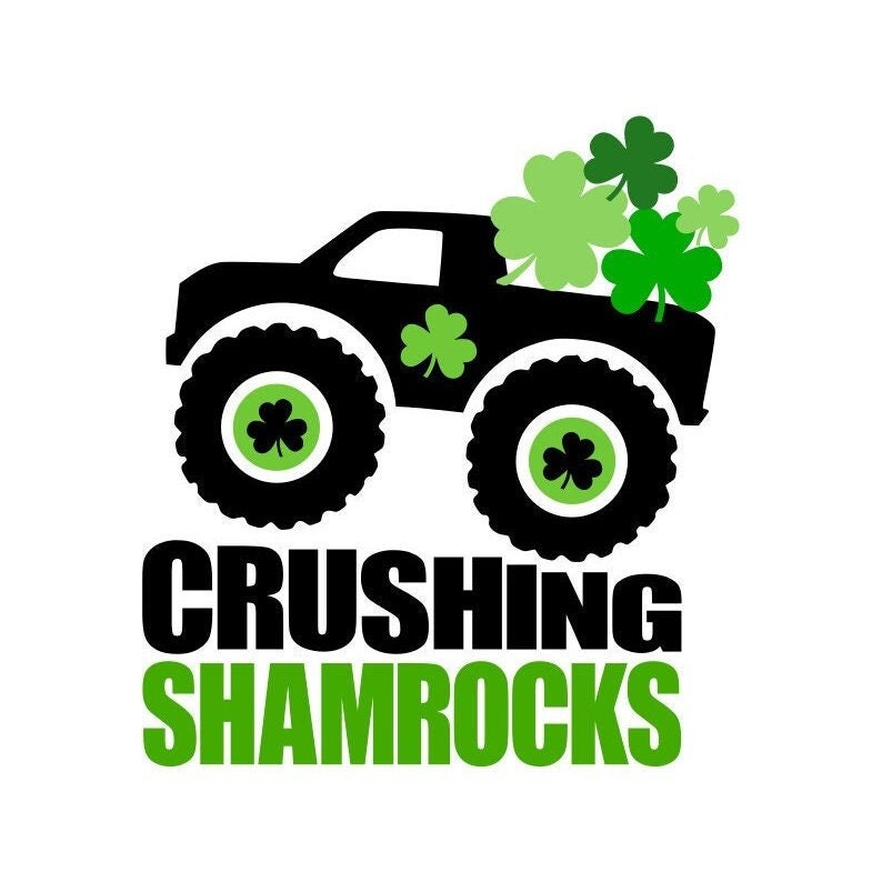 Shamrock Crusher Monster Truck SVG St Patrick's Day - Etsy