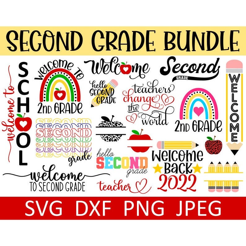Second Grade SVG Bundle 2nd Grade SVG School Teacher SVG - Etsy